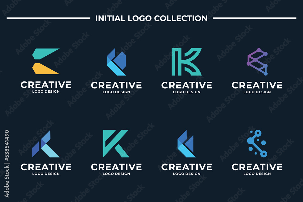 Collection of letter K logo design. Letters K logo symbol vector ...