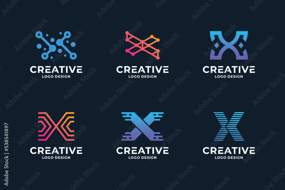 Collection of letter X logo design. Letters X logo symbol vector ...