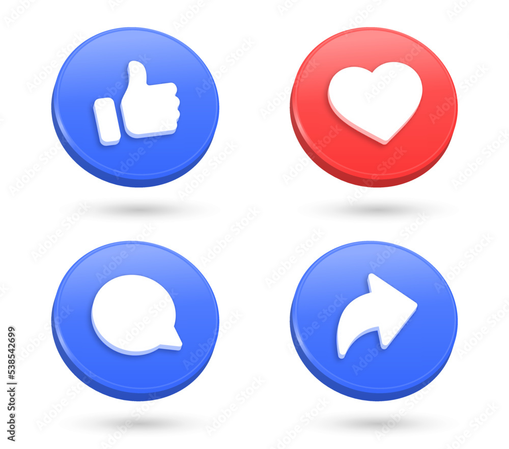 Social Media Share Buttons Vector