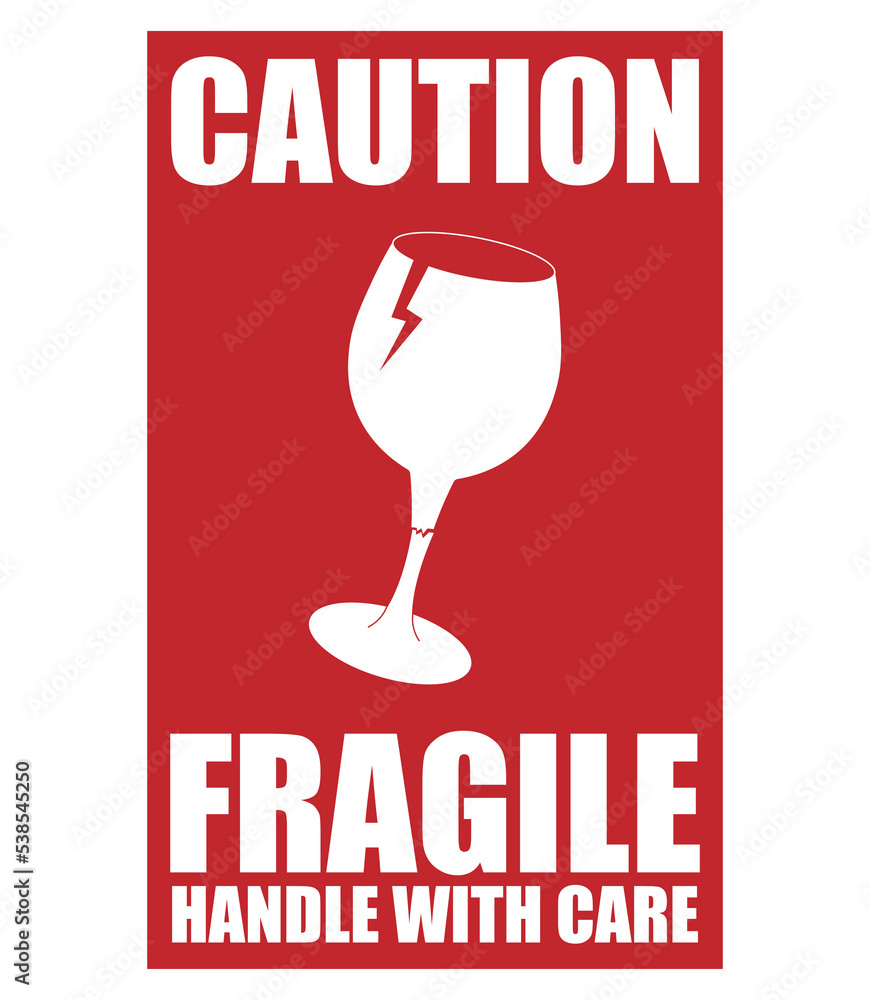 Sticker label isolated vector design of caution break glass fragile ... Sticker label isolated vector design of caution break glass fragile ...