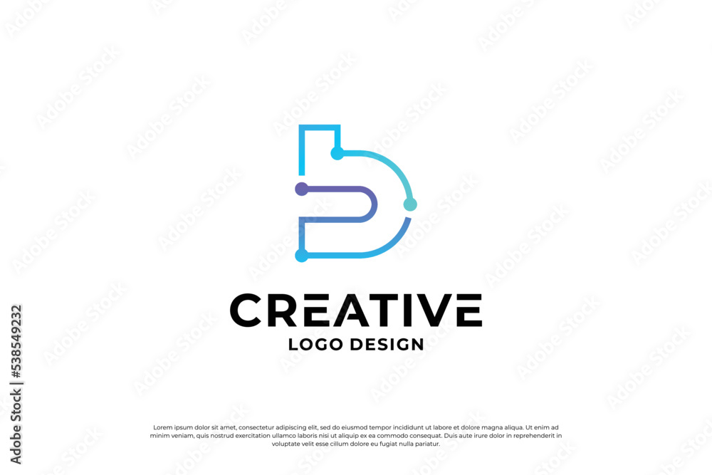 Letter B logo design template. Creative initial letters B logo symbol ...