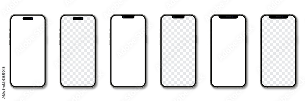 Realistic models smartphone. Smartphone mockup collection. Realistic ...