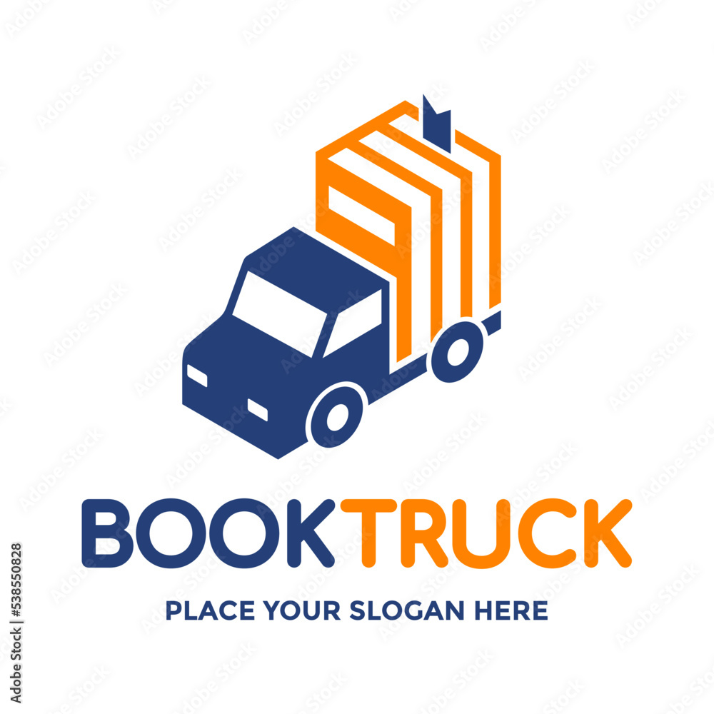 Book truck vector logo template. This design use car symbol. Suitable ...