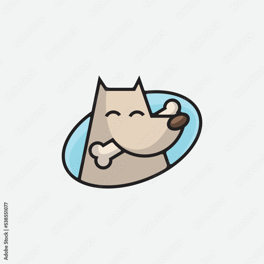 dog bites bone logo Stock Vector | Adobe Stock