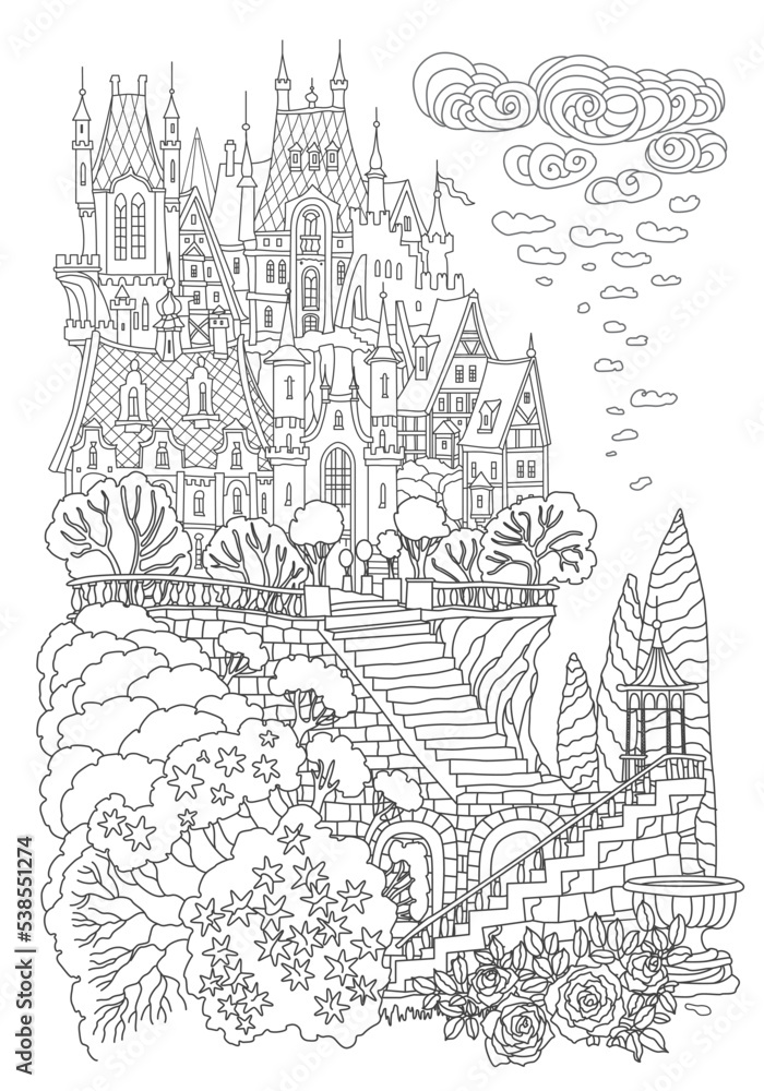 Fairy Tale Castle Clip Art Black And White