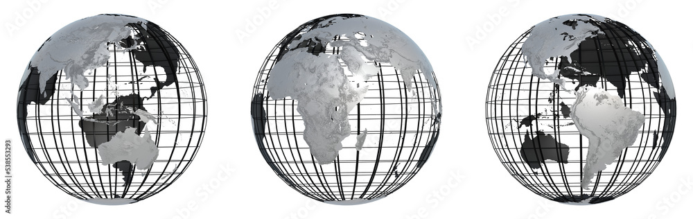 earth globe different views Stock Illustration | Adobe Stock