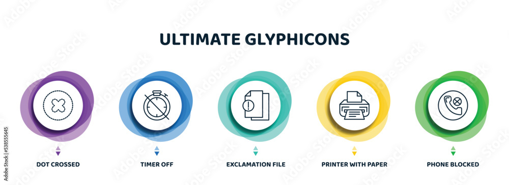 Vetor de editable thin line icons with infographic template ...