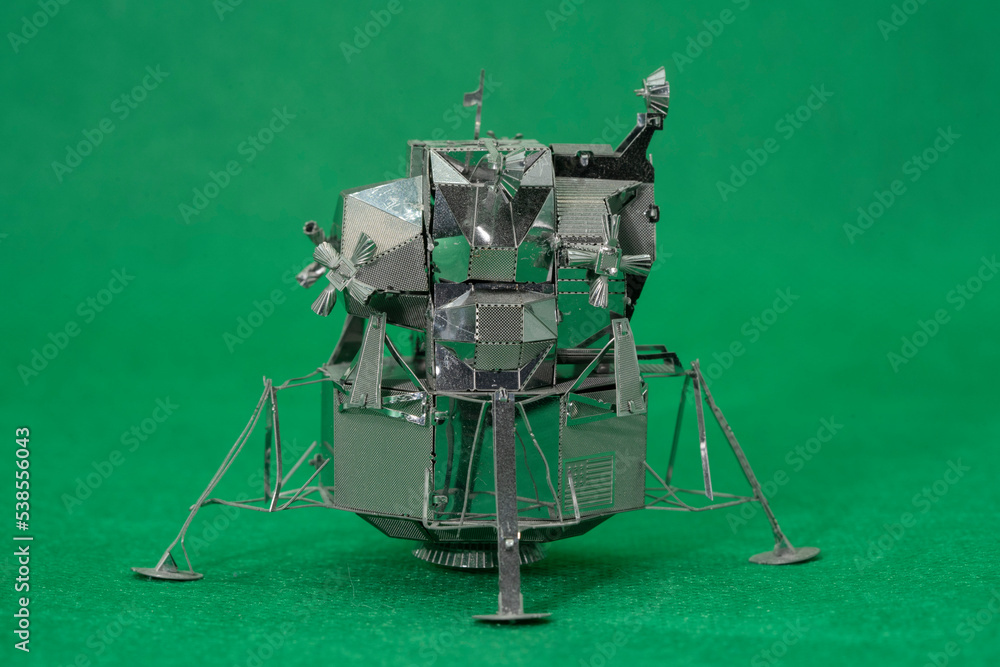Model of the Apollo Lunar Module on a green background Stock Photo ...