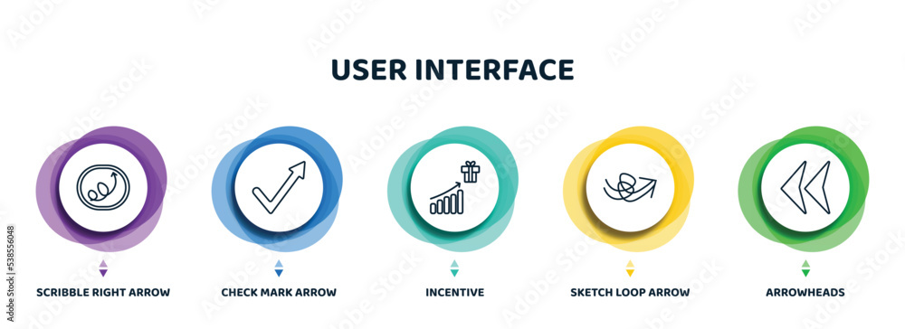 editable thin line icons with infographic template. infographic for user interface concept ...