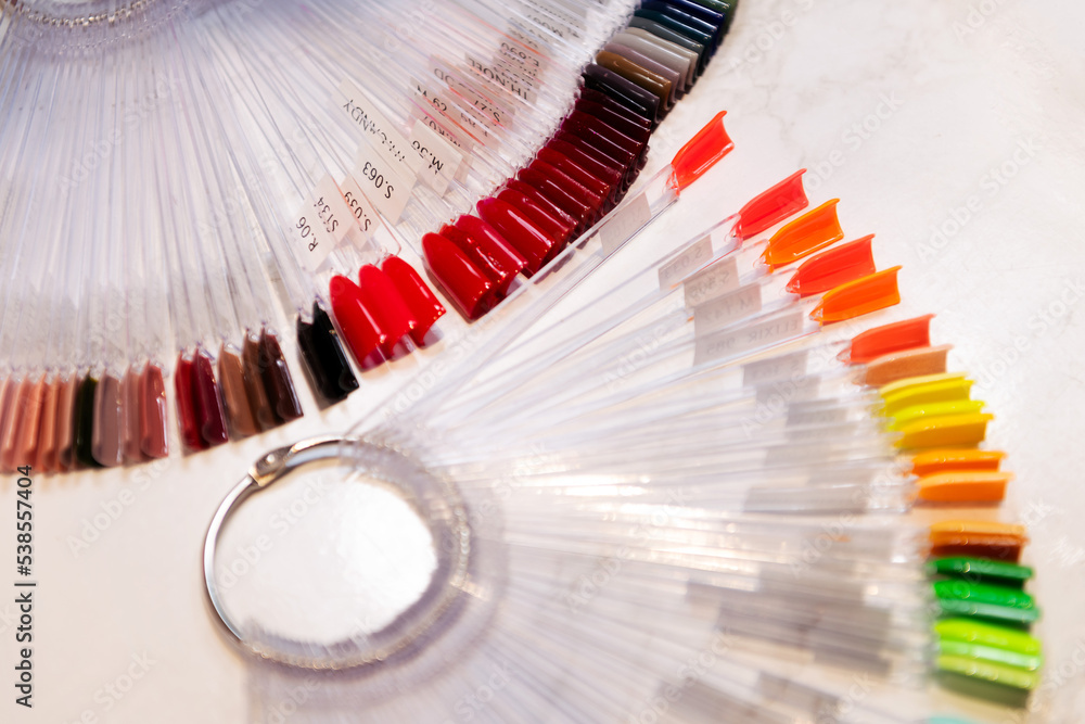 color chart of nail polish colors for painting nails, beauty and ...