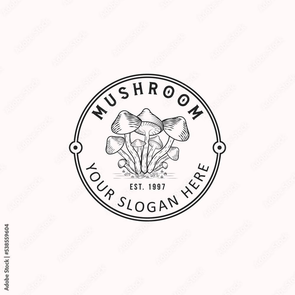 organic farm. Mushroom farm logo template, Vector illustration for icon ...