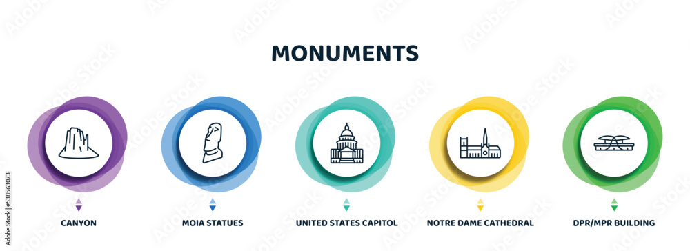 editable thin line icons with infographic template. infographic for ...