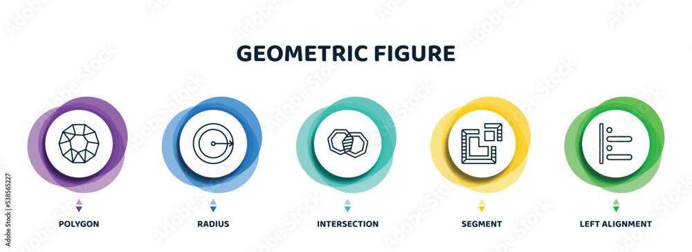 Editable Thin Line Icons With Infographic Template Infographic For Geometric Figure Concept
