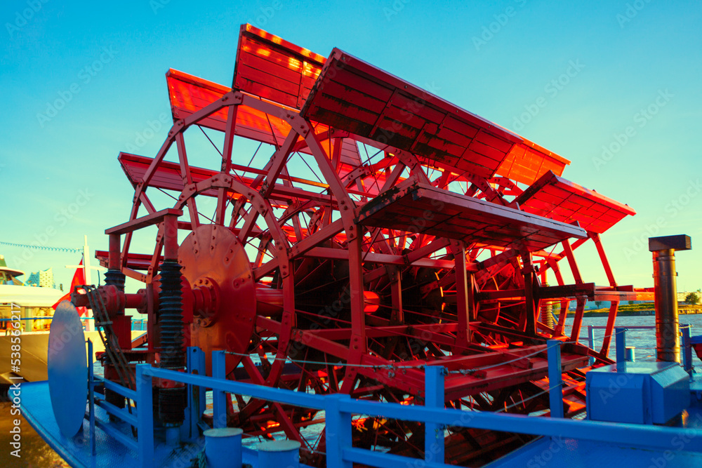 Steamboat Paddle Wheel . Riverboat cruising boat Stock Photo | Adobe Stock