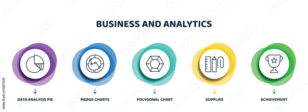 editable thin line icons with infographic template. infographic for business and analytics ...