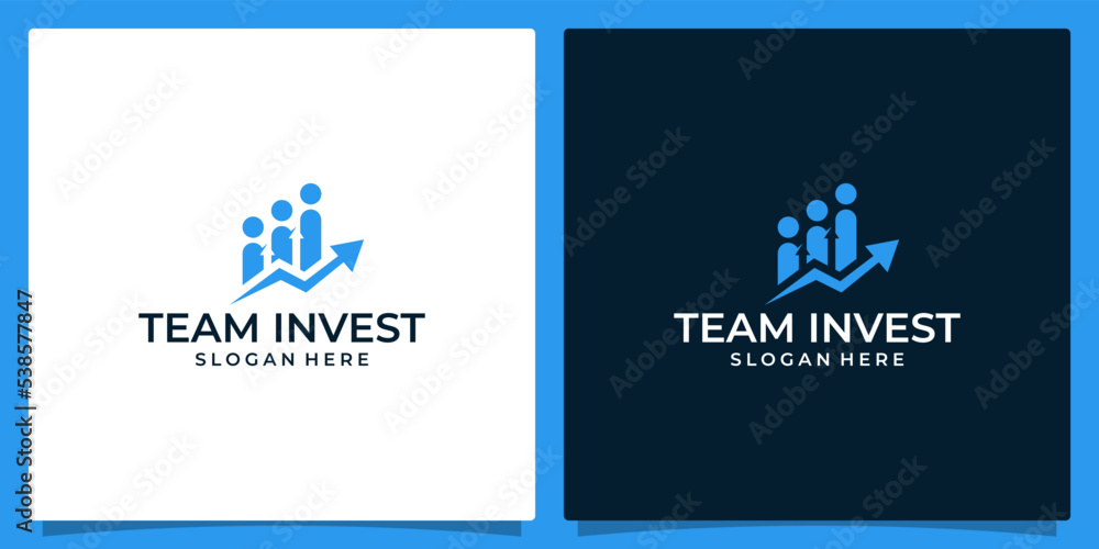Finance business team vector logo design with growth analytics ...