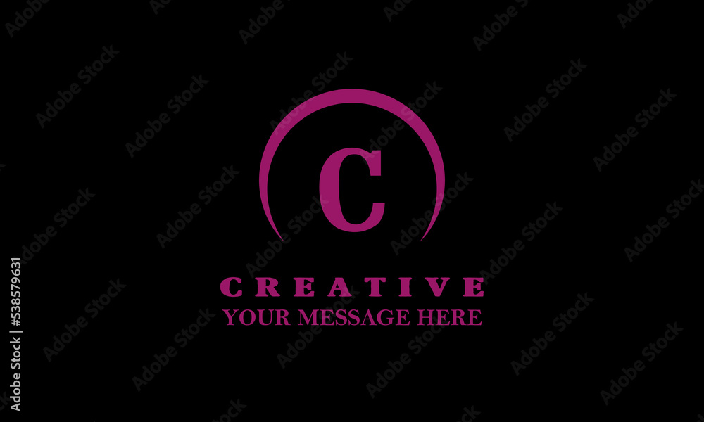 Minimal vintage linear frame, border, label, icon for your letter C ...