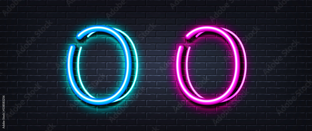 Initial letter O icon. Neon light line effect. Line typography ...