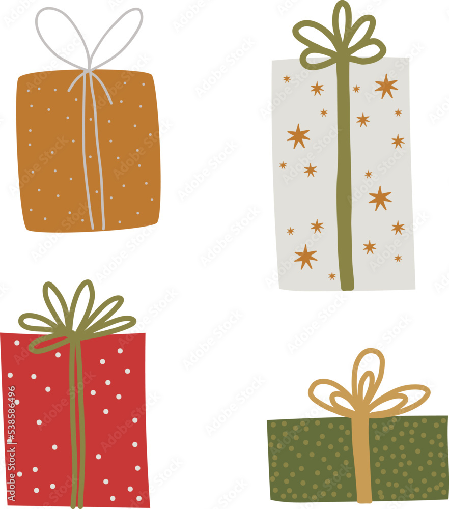 Christmas gifts vector clipart illustration for design, print, pattern ...