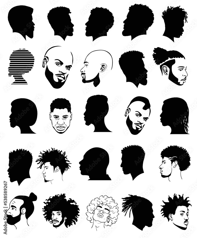 African Men Vector, Afro Men SVG, Black Man Vector, African American ...