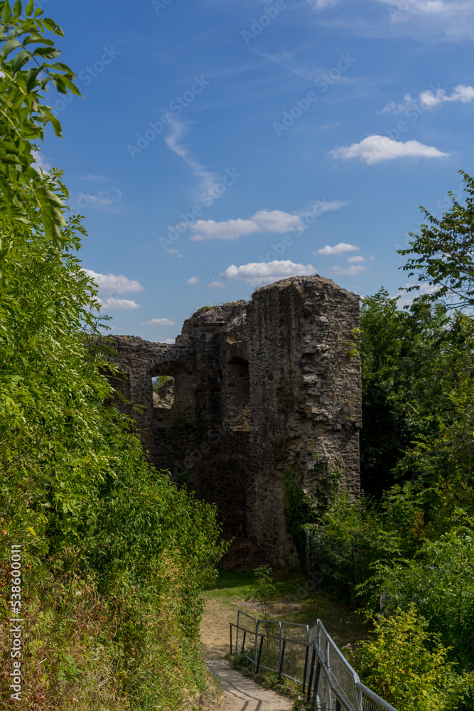 Ancient castle ruin called Greifenstein in the same called german ...