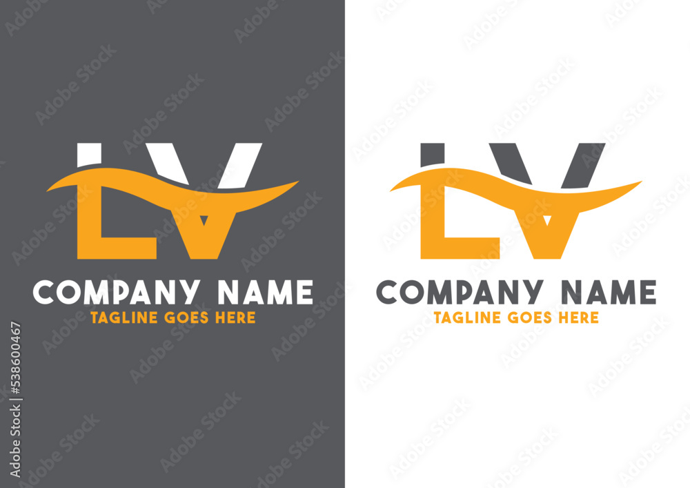 Letter LV logo design vector template, LV logo Stock Vector | Adobe Stock