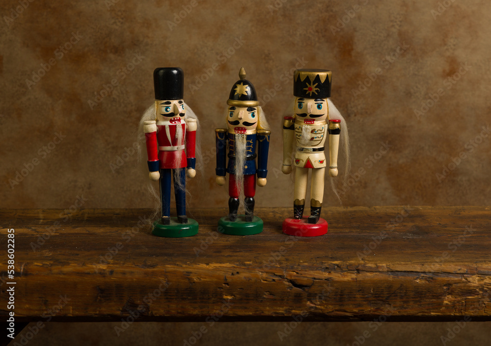Nutcracker puppets trio Stock Photo | Adobe Stock