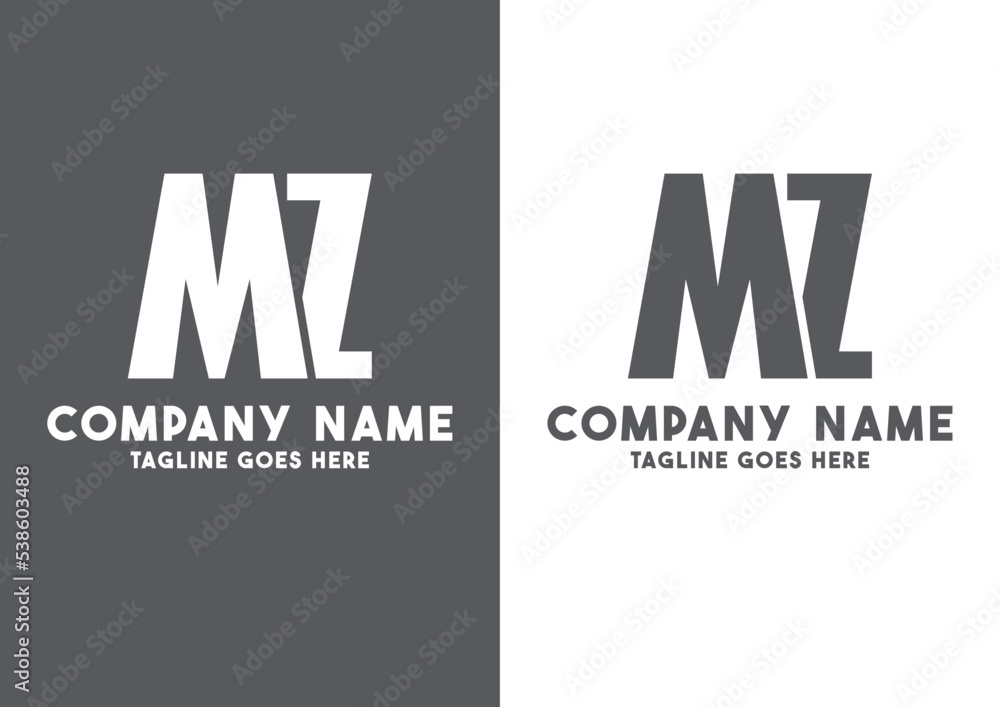 Letter MZ logo design vector template, MZ logo Stock Vector | Adobe Stock