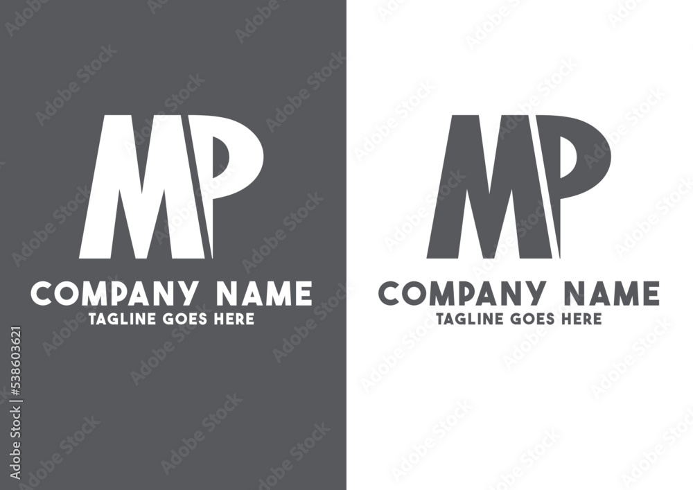 Letter MP logo design vector template, MP logo Stock Vector | Adobe Stock