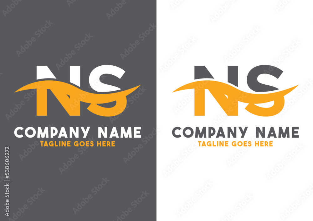 Letter NS logo design vector template, NS logo Stock Vector | Adobe Stock