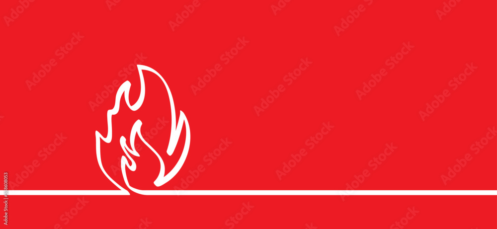 Cartoon fire, flame line pattern. Fireman's job. Vector flames icon or ...