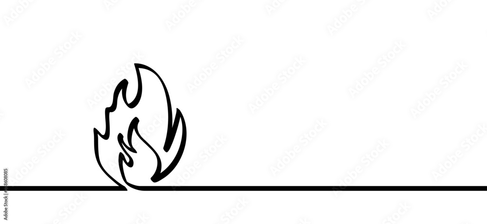 Cartoon house, home or work flame line pattern. Fire logo or symbol ...