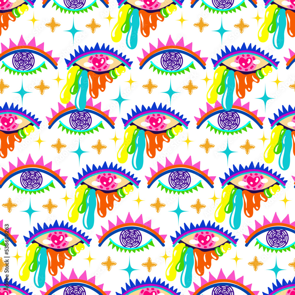 Acid abstract characters and objects. Psychedelic Decorative Templates ...