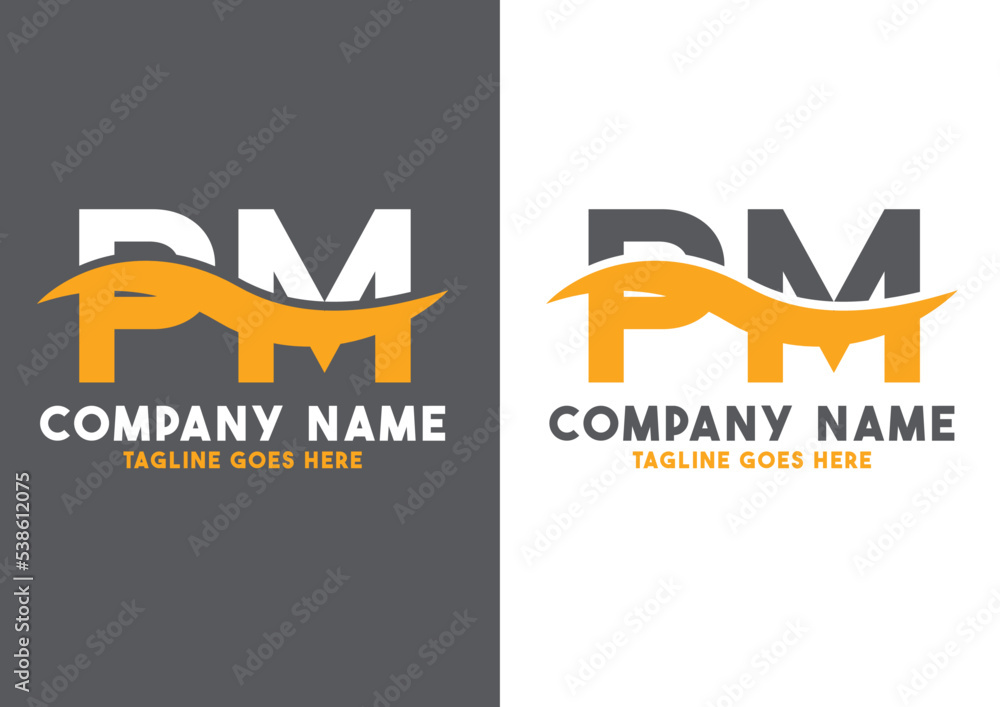 Letter PM logo design vector template, PM logo Stock Vector | Adobe Stock