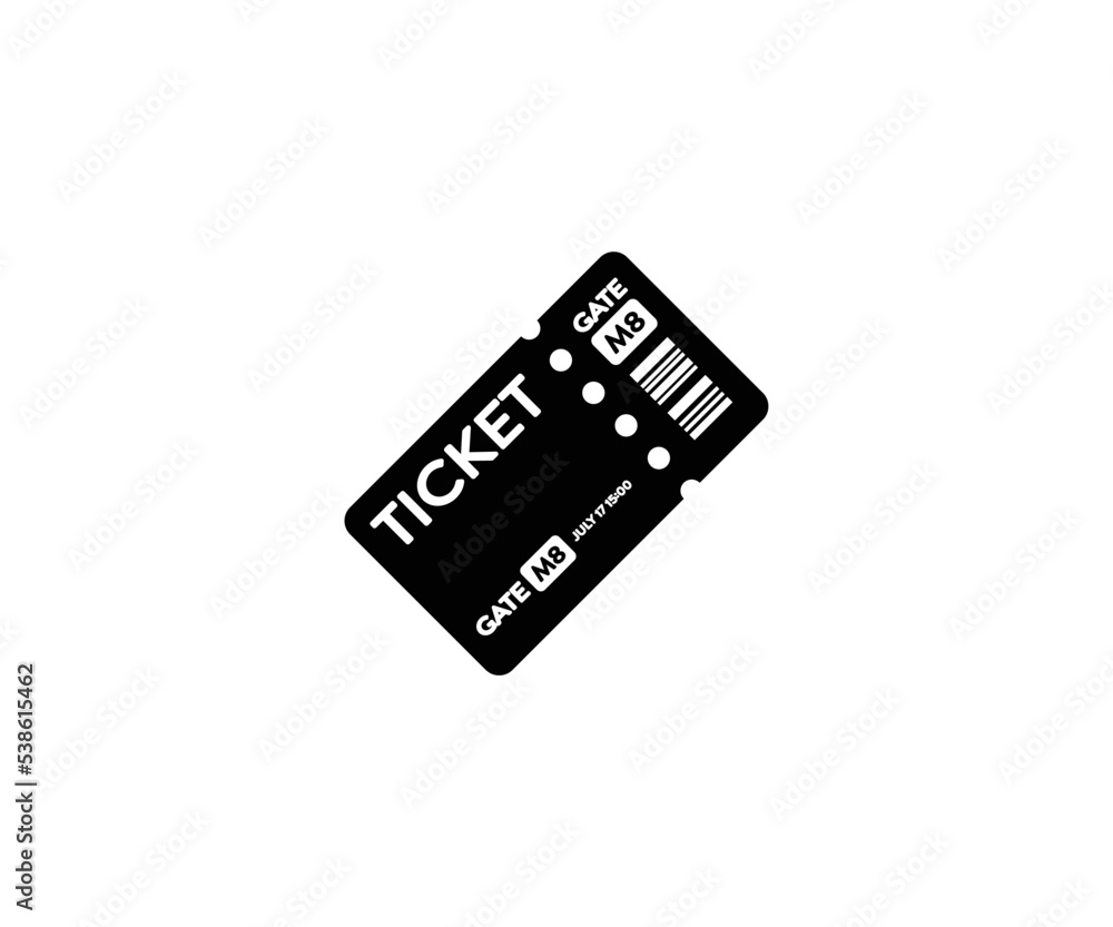 Ticket vector isolated icon. Emoji illustration. Ticket vector emoticon ...