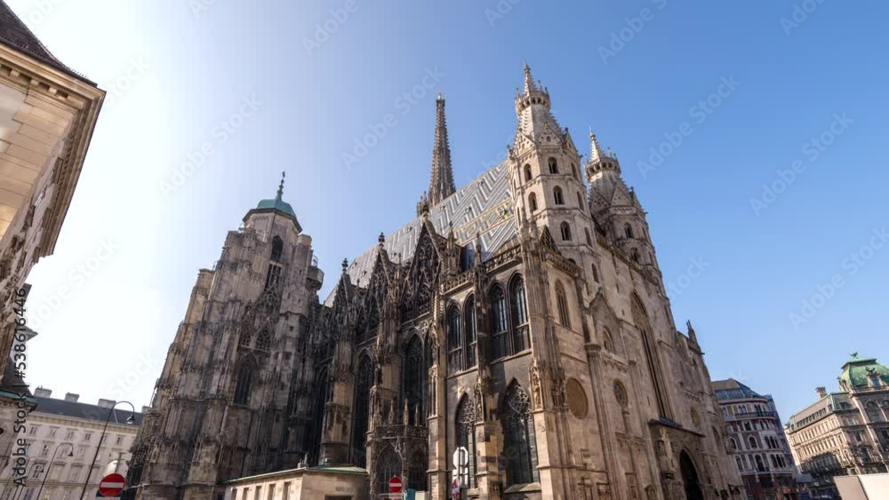 Vienna Austria time lapse 4K, city skyline timelapse at St. Stephen's ...