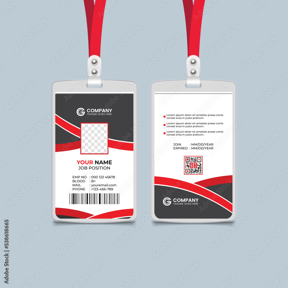 Modern Identity Employee Abstract professional, corporate office Id ...