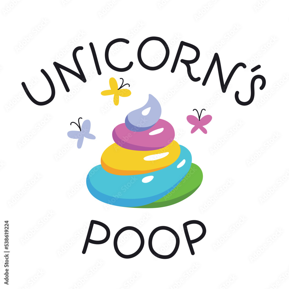 Unicorn's poop humor illustration Stock Vector | Adobe Stock