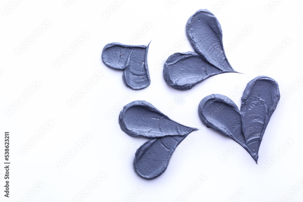 Charcoal texture swatches. Beauty and skin care textures on white ...