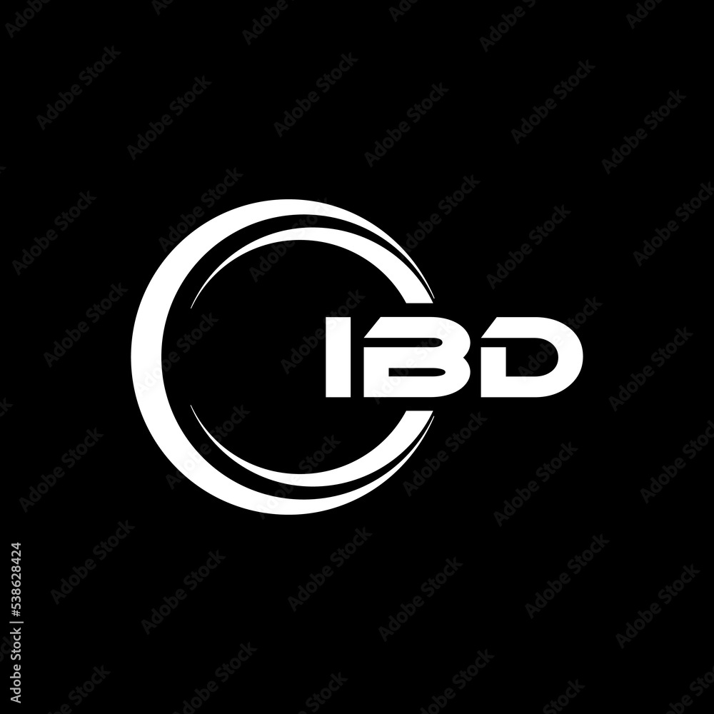 IBD letter logo design with black background in illustrator, cube logo ...