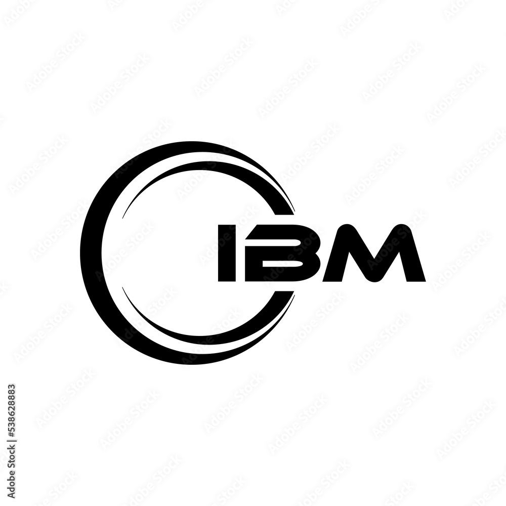 IBM letter logo design with white background in illustrator, cube logo ...
