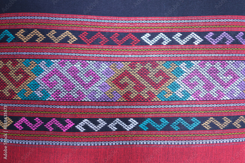 Thai fabric. Chin cloth. Traditional pattern. Hand ghost work ...