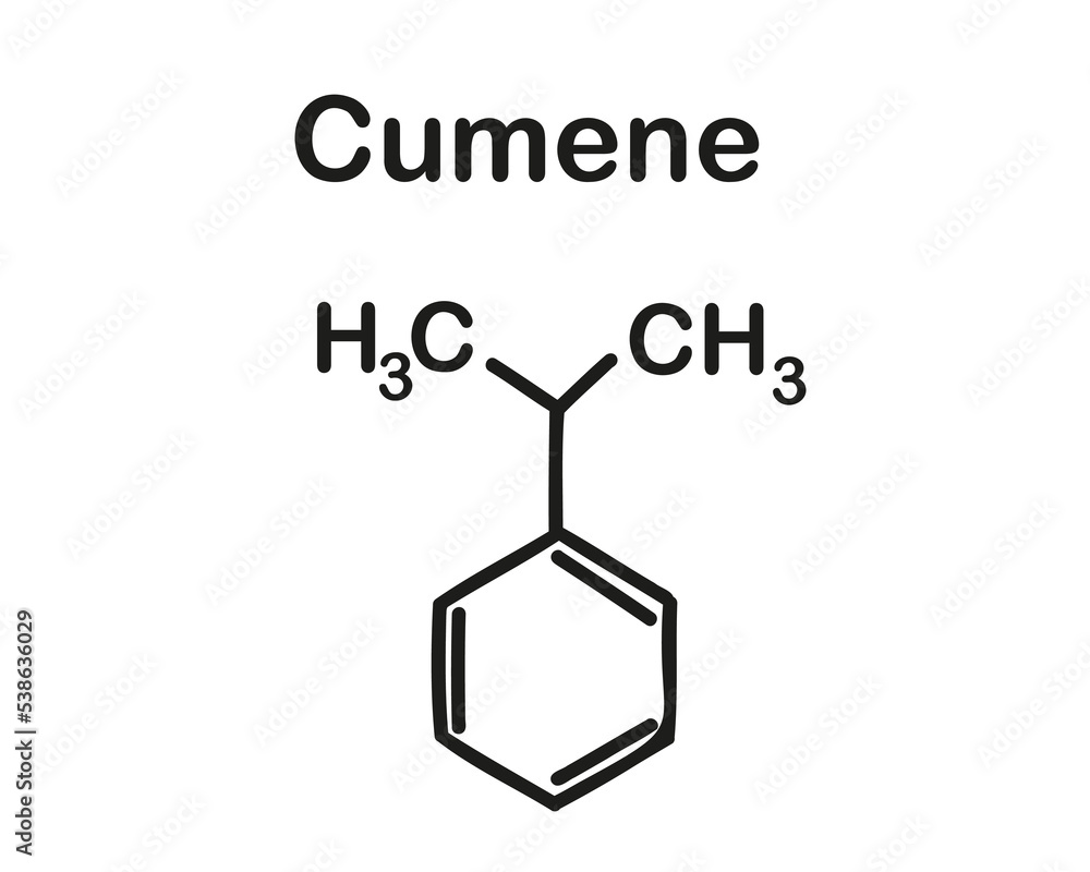 Chemical formula of cumene. Vector illustration Stock Vector | Adobe Stock