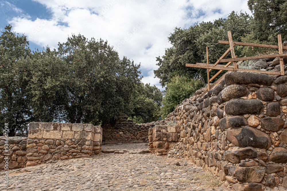 The [Israeli] Main Gate of the ancient Israeli town of Tel Dan [Laish ...