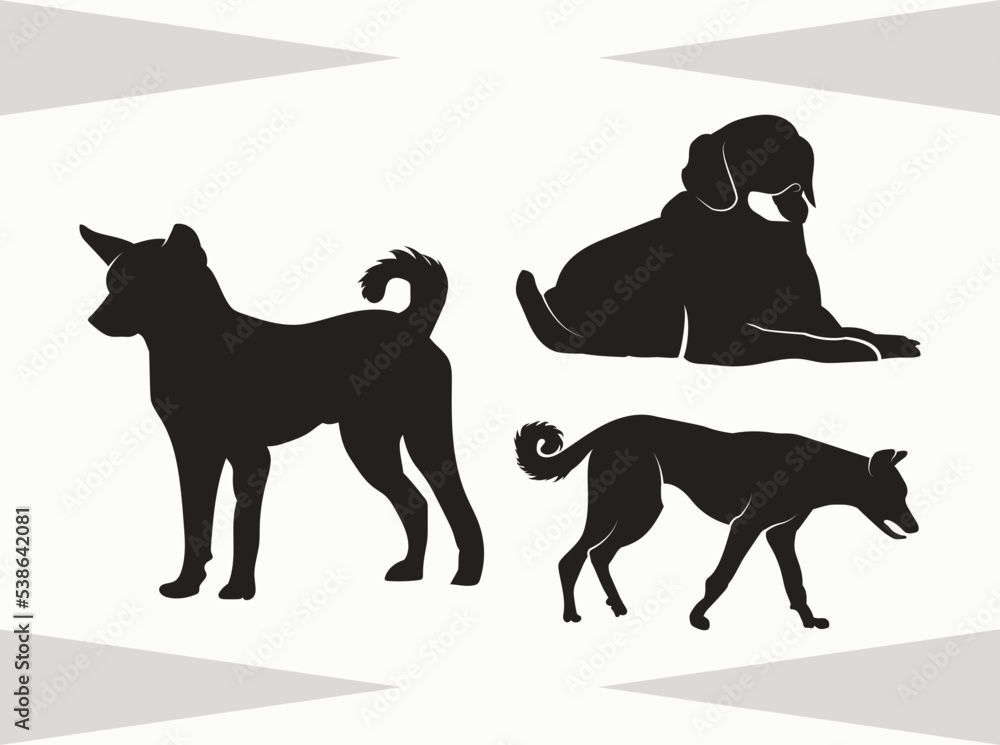 Dog silhouette Svg, Dog SVG Stock Vector | Adobe Stock