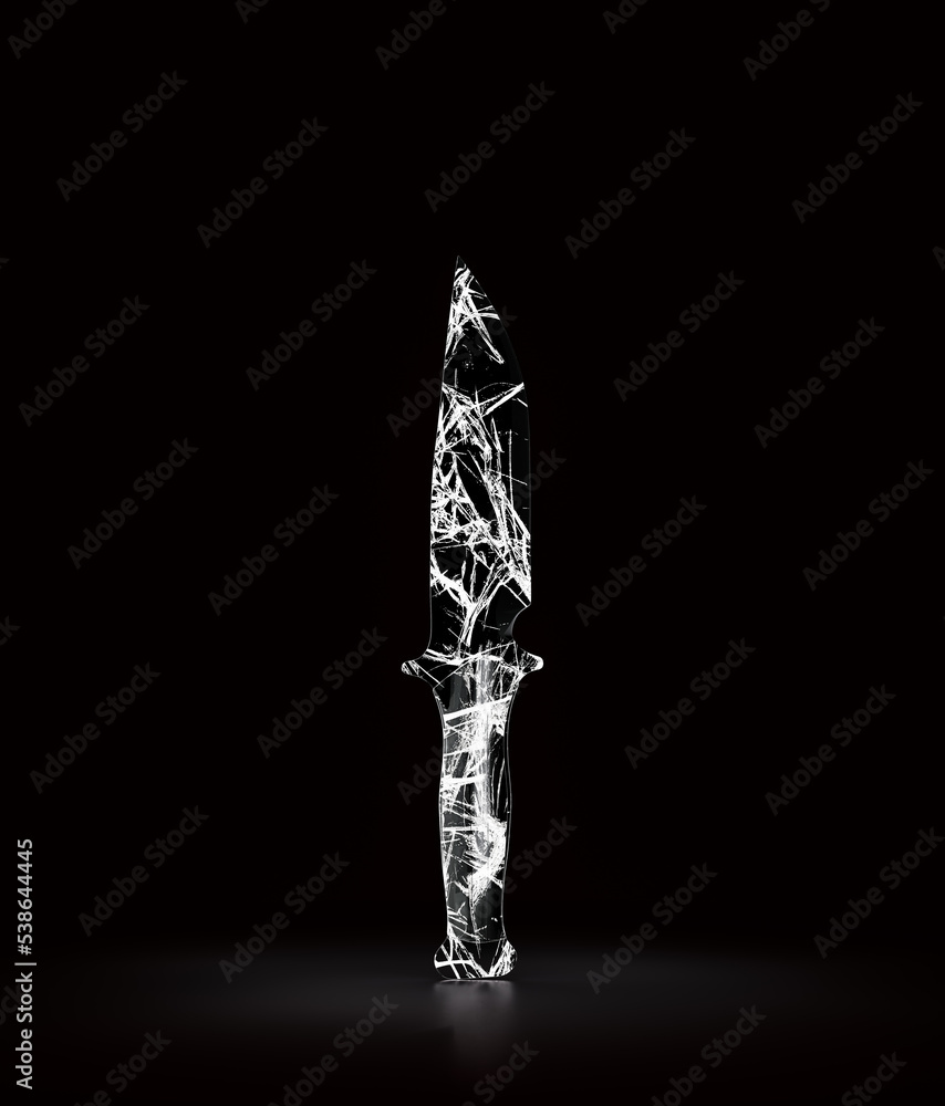 Medieval dagger made of broken glass. Military and hunting knife ...