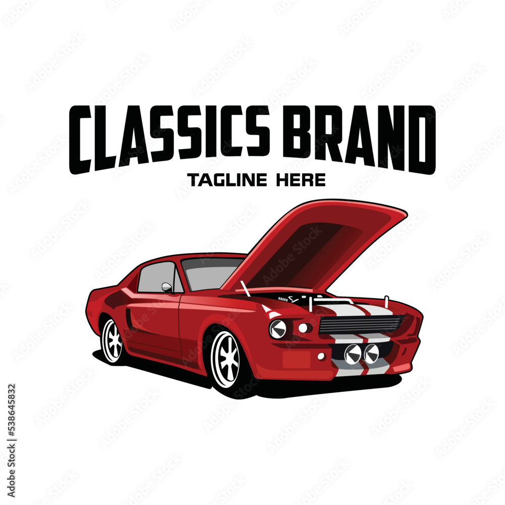 Premium classic car illustration vector designs Stock Vector | Adobe Stock
