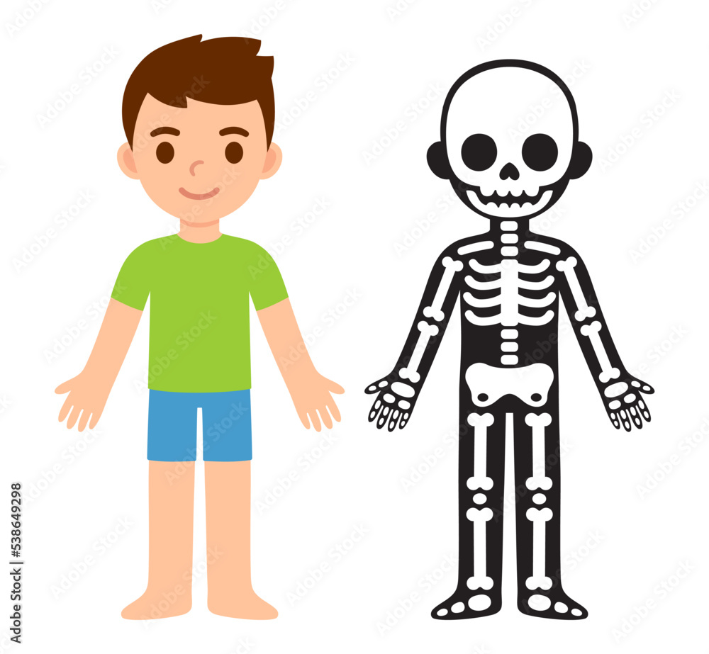 Cartoon boy skeleton Stock Vector | Adobe Stock