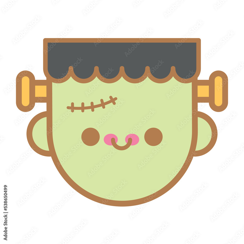 frankenstein cartoon face Stock Illustration | Adobe Stock