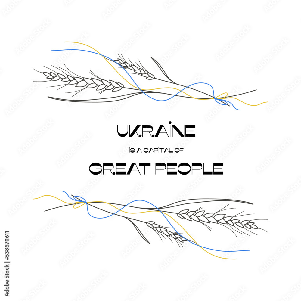 Wheat one line silhouette. Simple continuous outline branch, cereal ...